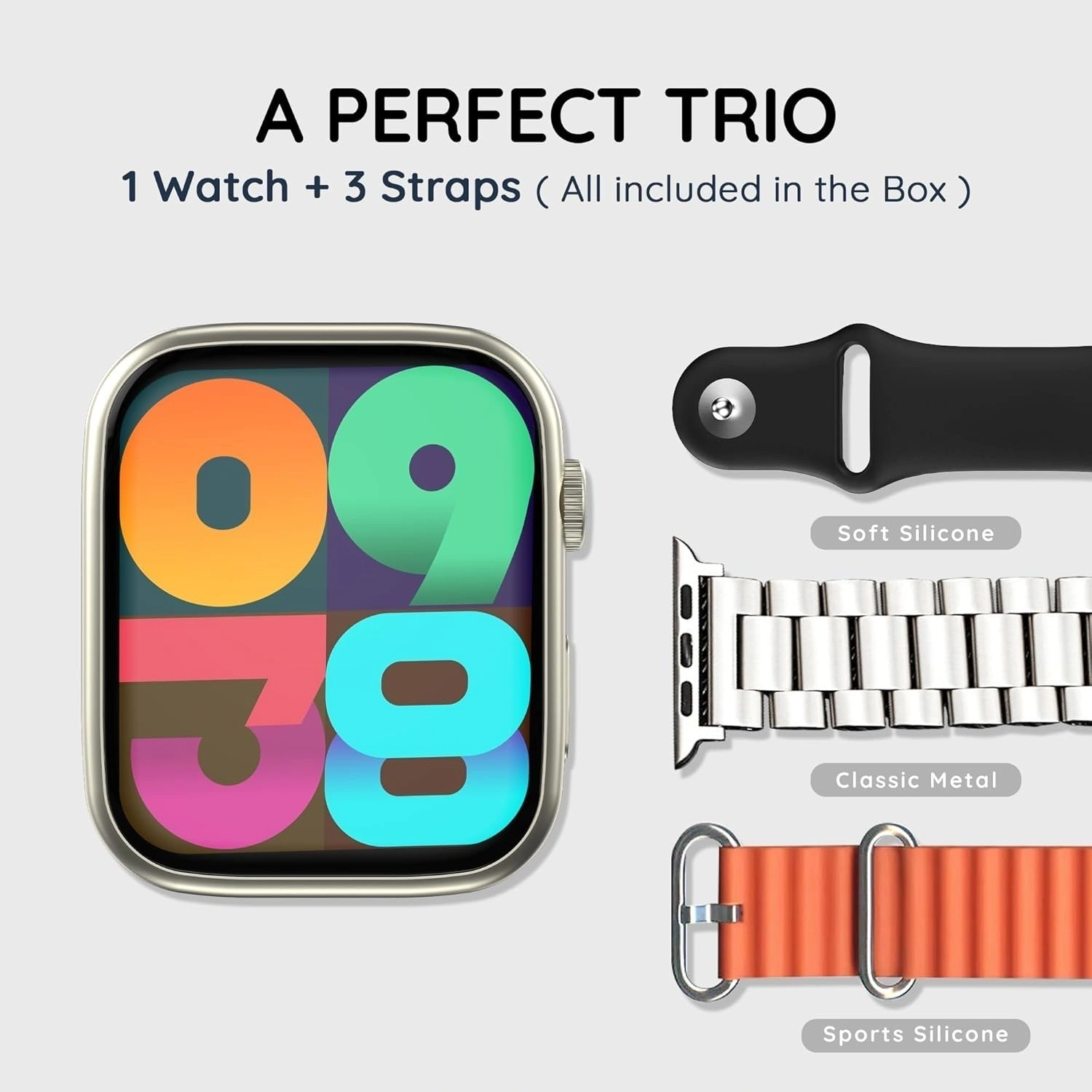 Pebble Trio 1.96" Infinite Display BT Calling Smartwatch, Health Suite ...