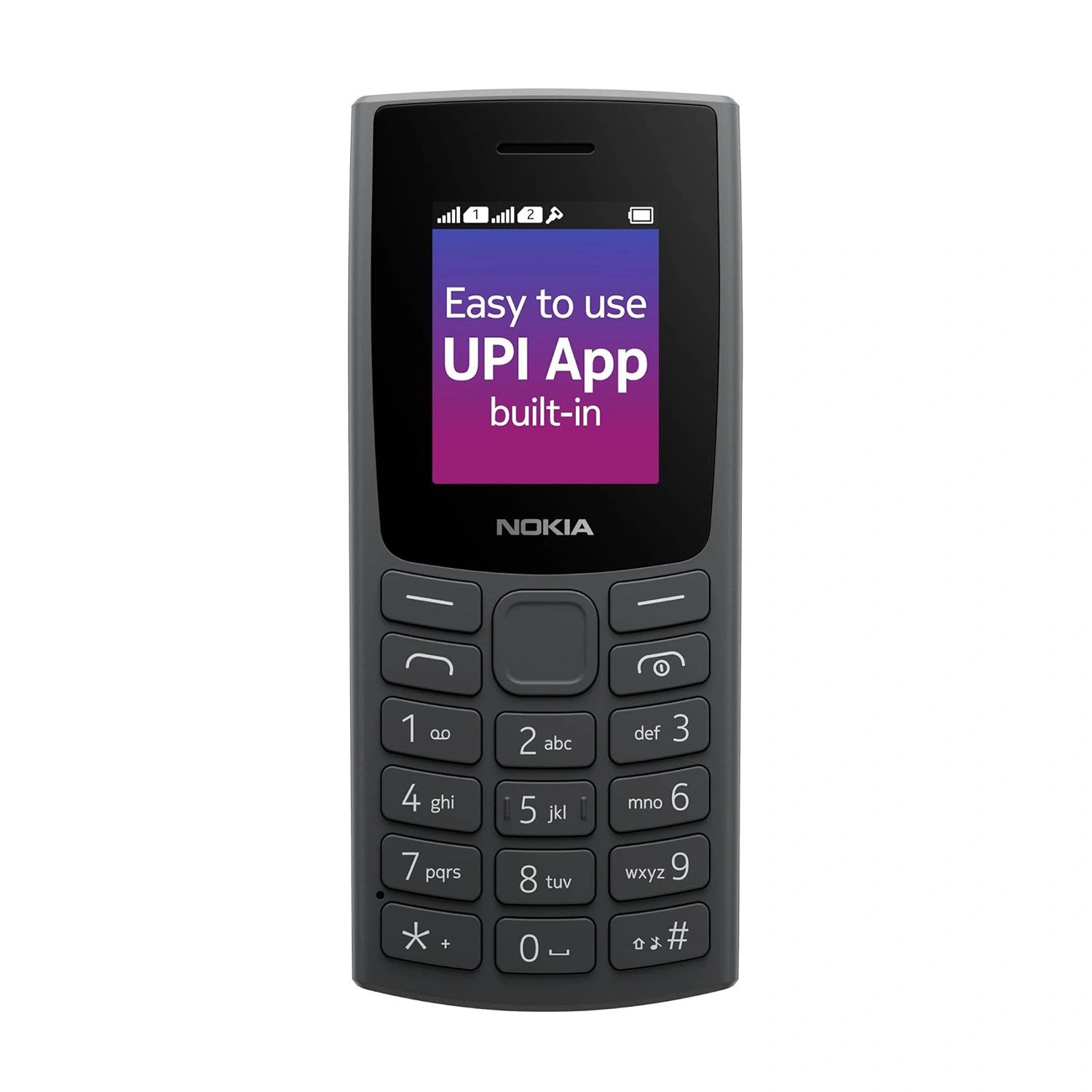 Nokia 106 Single Sim, Keypad Phone with Built-in UPI Payments App, Long ...