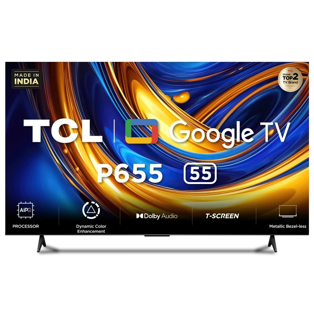 TCL 139 cm (55 inches) 4K Ultra HD Smart Google TV 55P655 (Black)