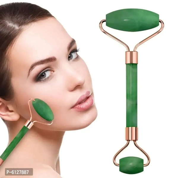 Jade Roller and Gua Sha Skin Scraper Natural Facial Set with Facial ...