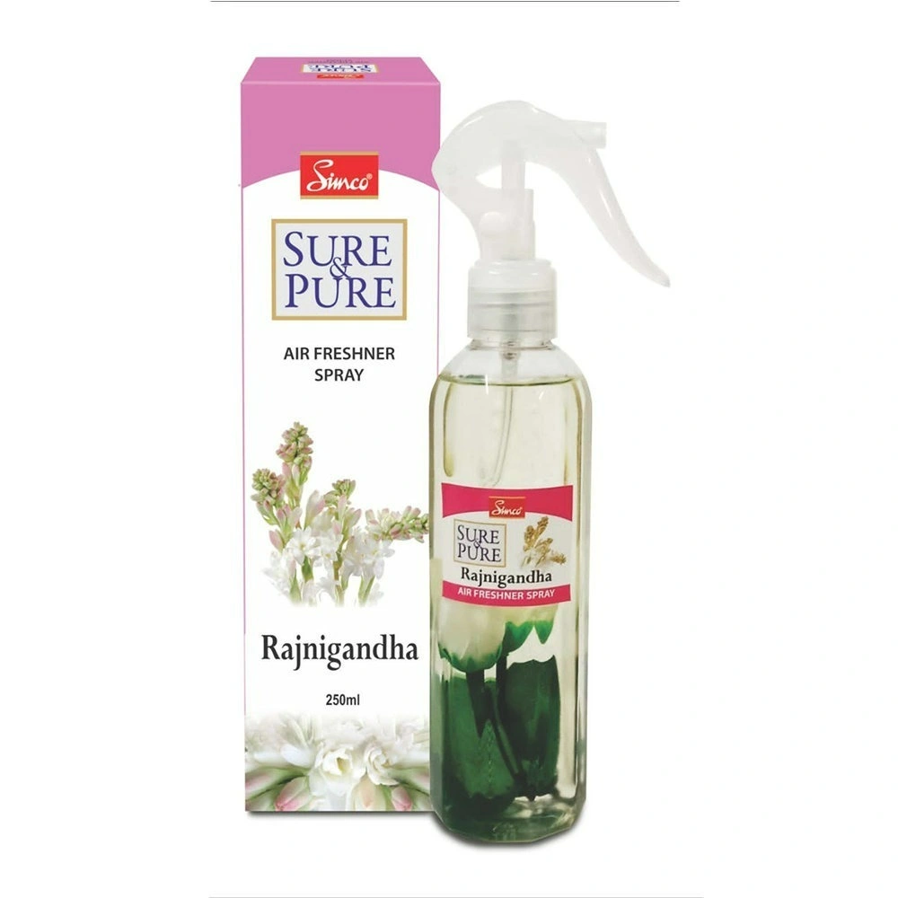 Simco Sure & Pure Air Freshener Spray Rajnigandha, 250 ml