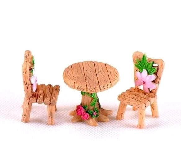 Miniature Chair Table Set Of 3