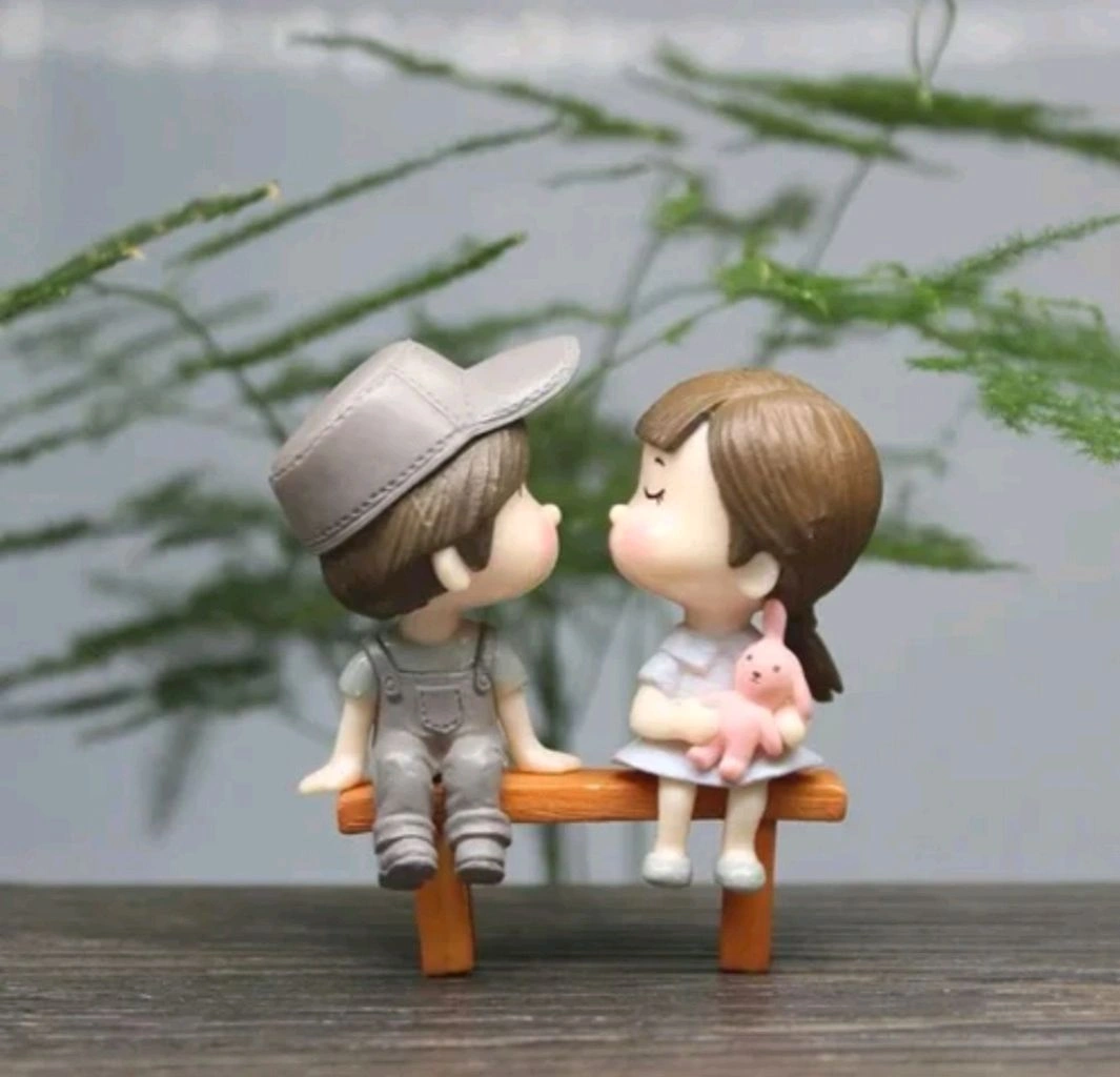 Miniature Couple With Bench
