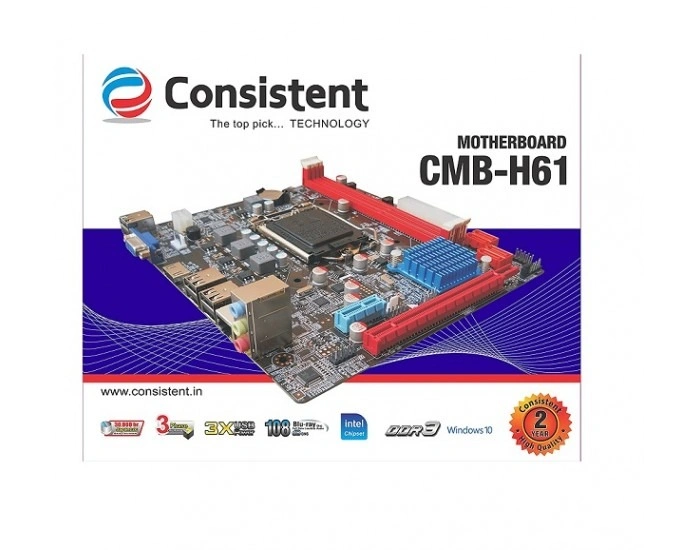 CONSISTENT MOTHERBOARD H61 DDR3 WITH NVME SLOT (FOR INTEL)
