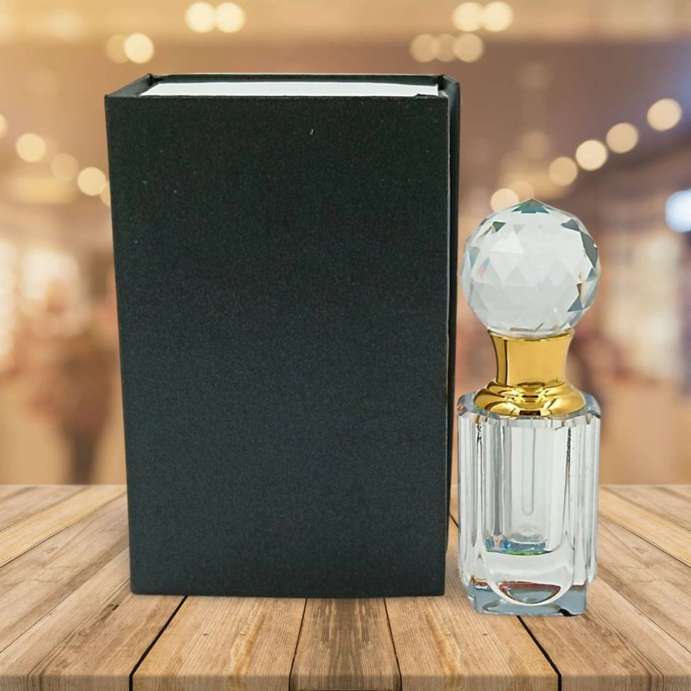 Exclusive Designer Crystal Empty Attar Bottle 3ml with Box - D3-White