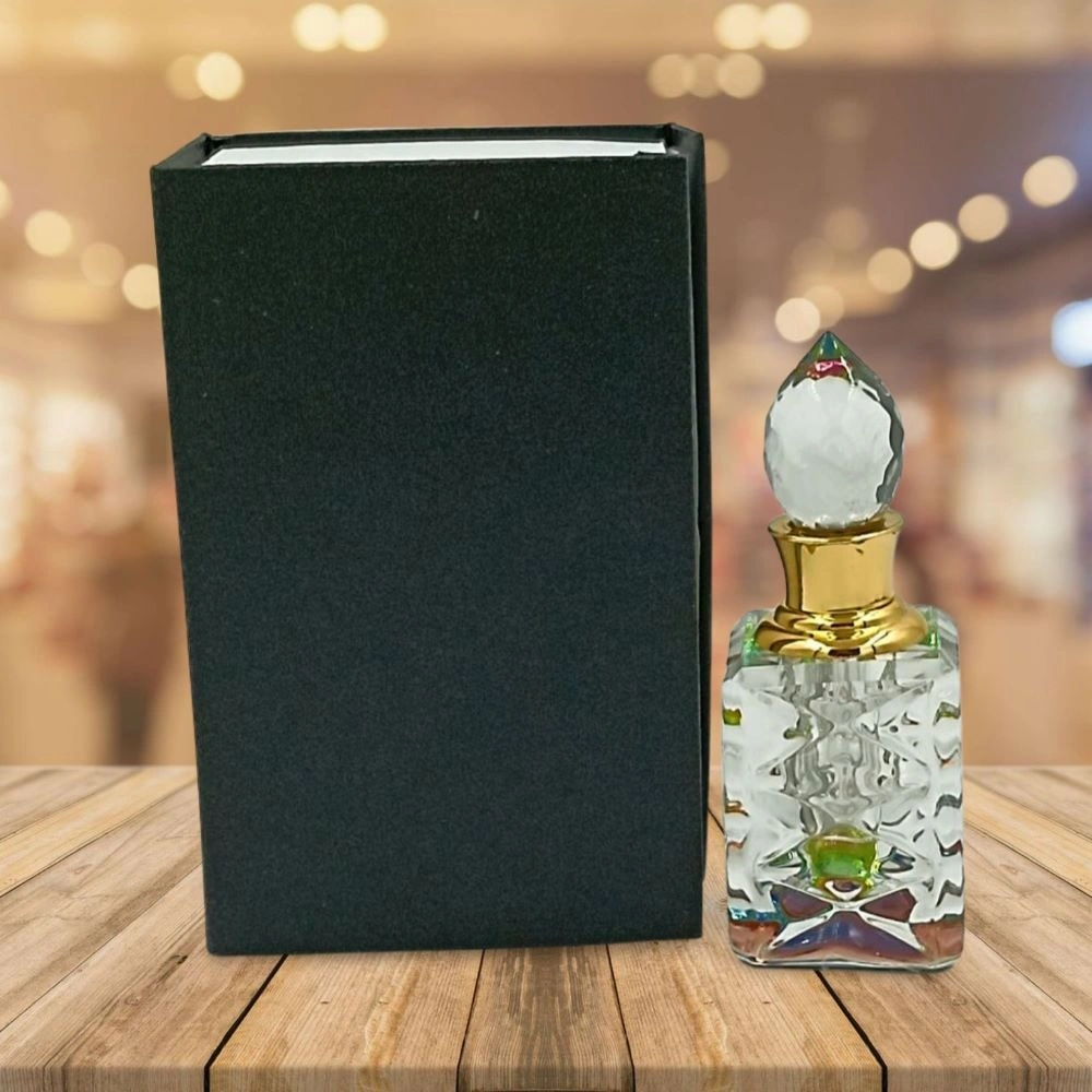Exclusive Designer Crystal Empty Attar Bottle 3ml with Box - D7-White