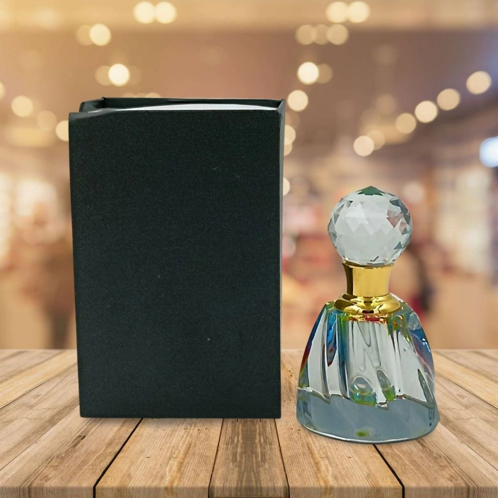 Exclusive Designer Crystal Empty Attar Bottle 6ml with Box - D3-White