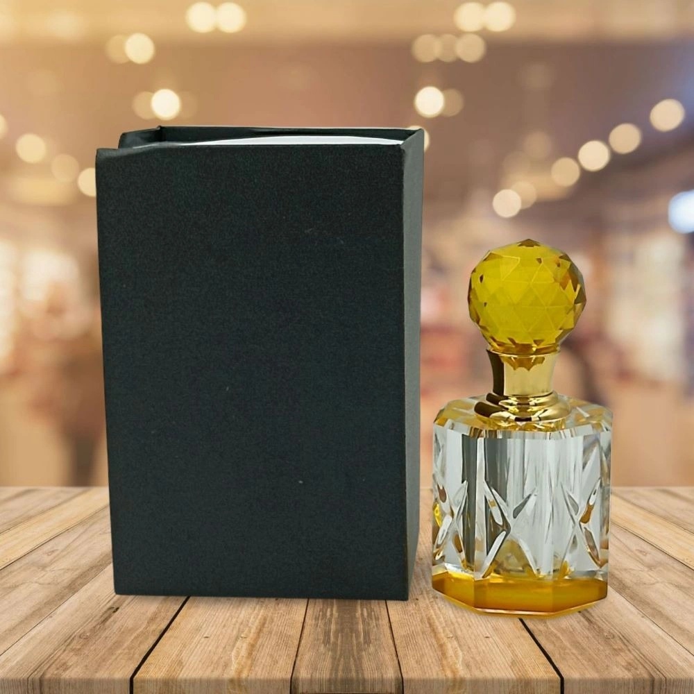 Exclusive Designer Crystal Empty Attar Bottle 6ml with Box - D5-Yellow