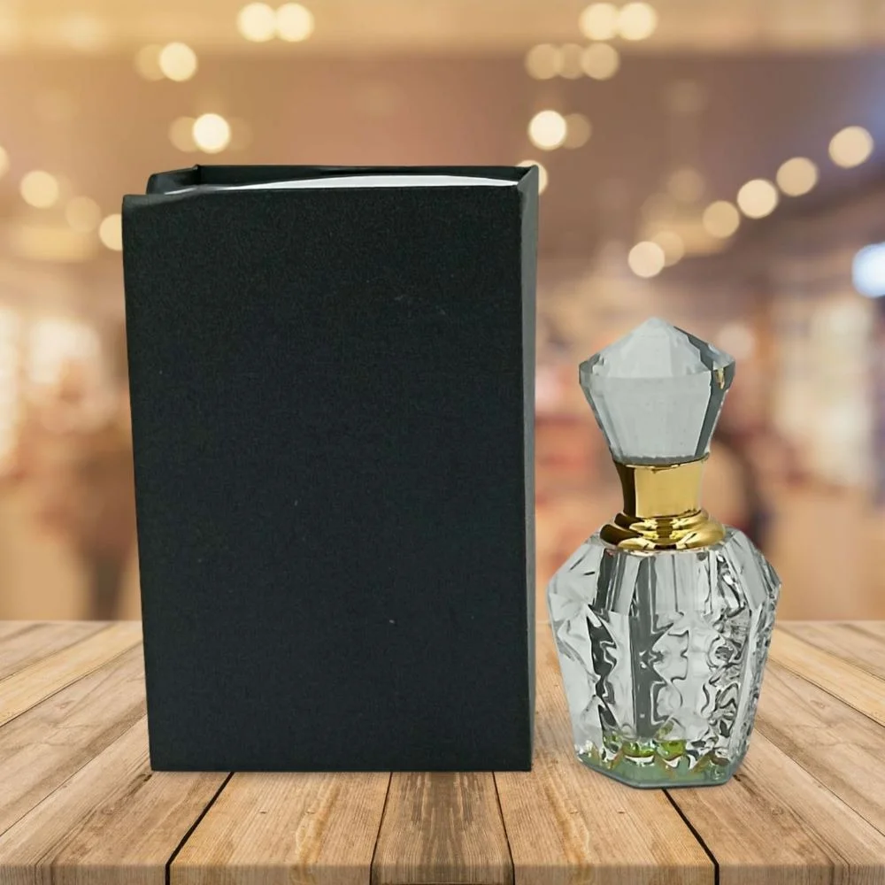 Exclusive Designer Crystal Empty Attar Bottle 6ml with Box - D10-White