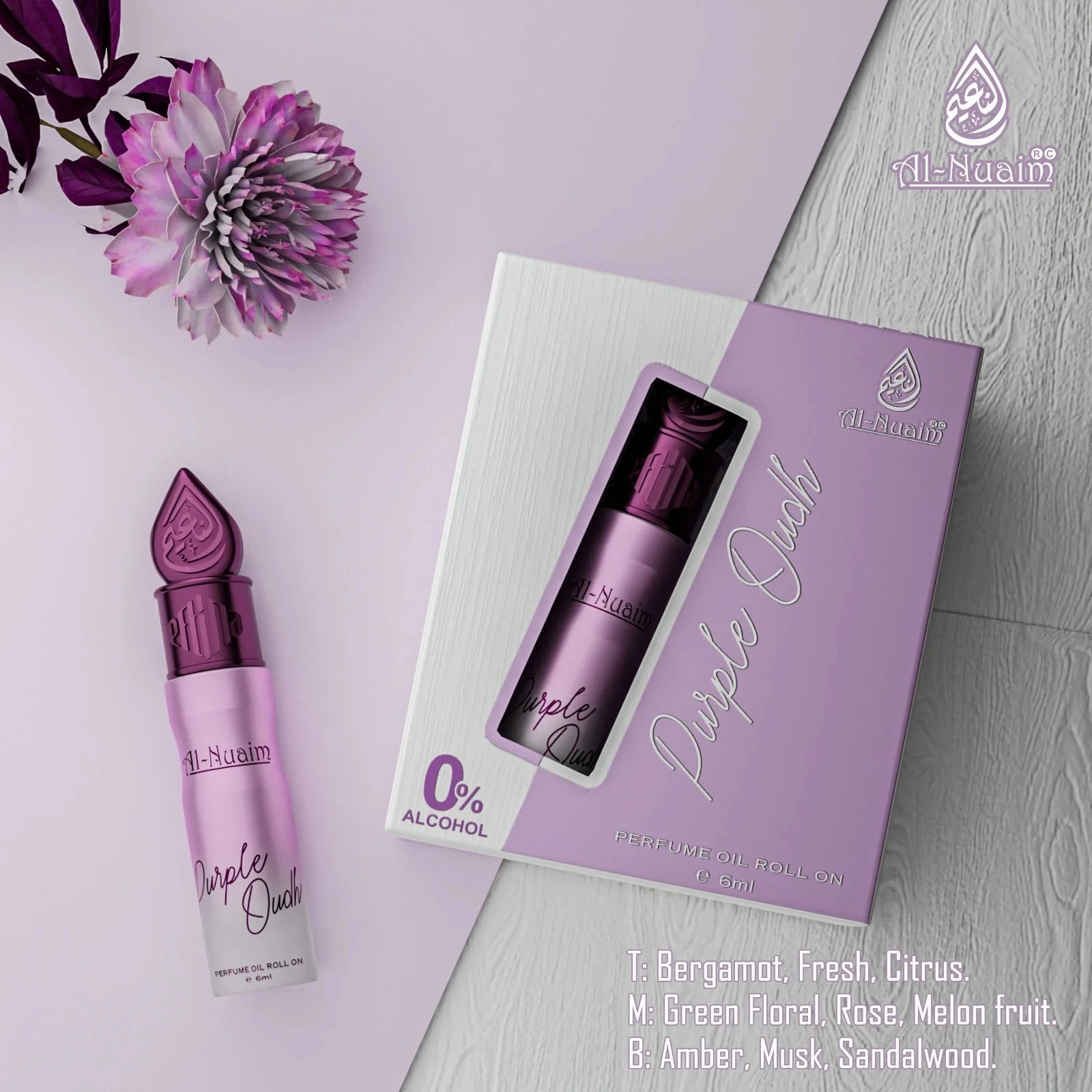 Al Nuaim Purple Oudh Eftina Series Perfume Roll-on Attar