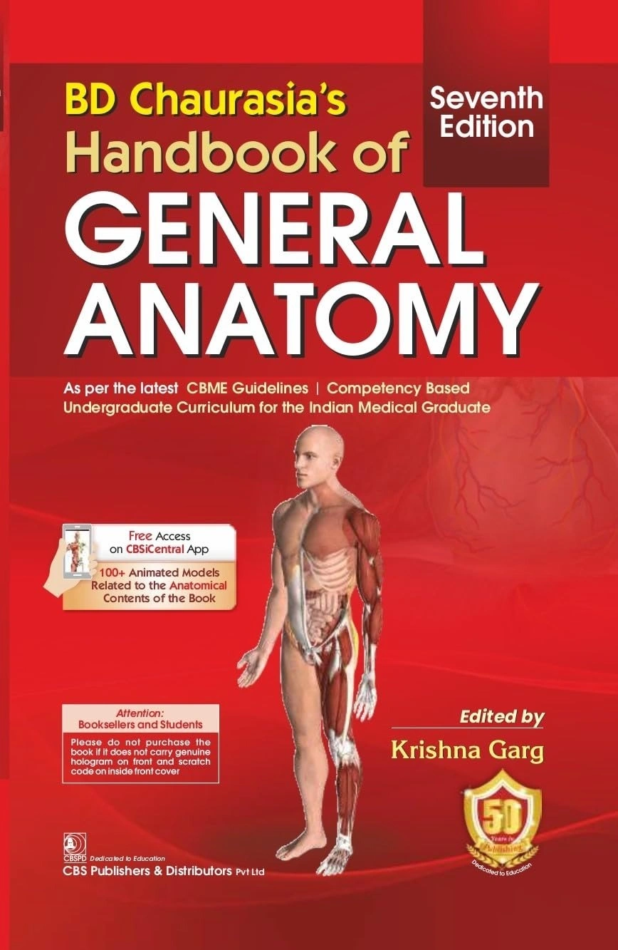 Handbook of General Anatomy - BD Chaurasia [7th Edition]
