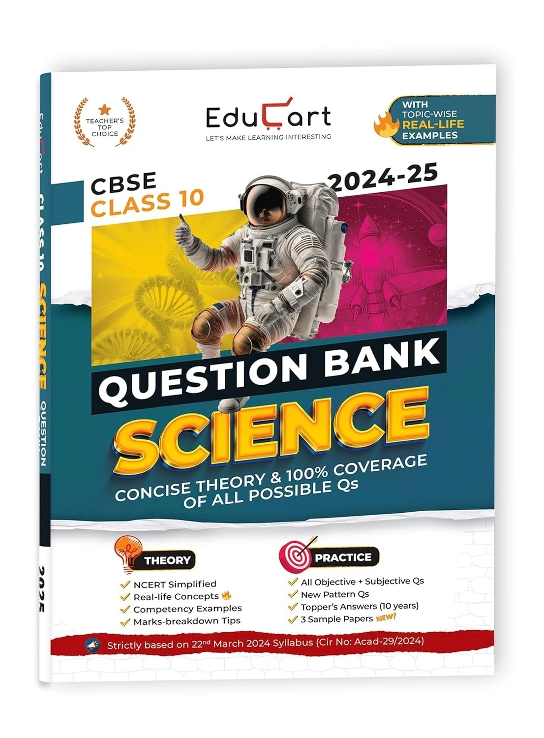 Educart SCIENCE Question Bank (For 2025 Board Exams) - Class 10