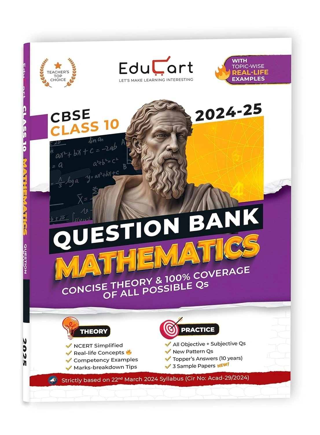 Educart MATHEMATICS Question Bank (For 2025 Board Exams) - Class 10