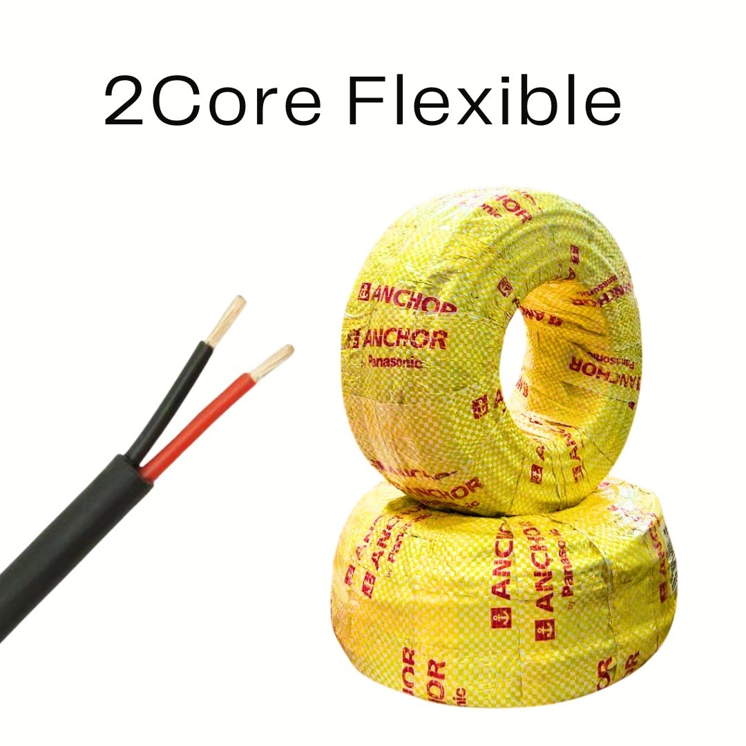 Anchor 2 Core Copper Flex Cable 100 Mtr Coil