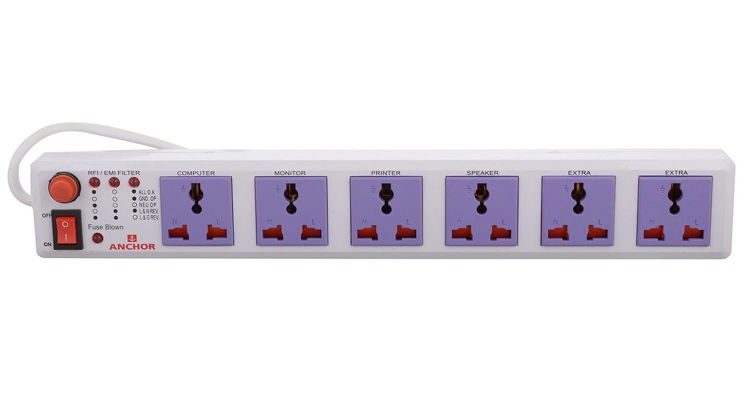Anchor Spike Guard - 6 Socket , 1 Switch, 1.5 Mtr 22579