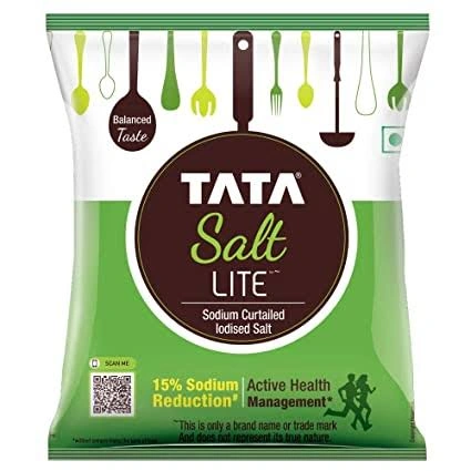 Tata Lite Salt - 15% Low Sodium Iodised Salt Helps Blood Pressure & For ...