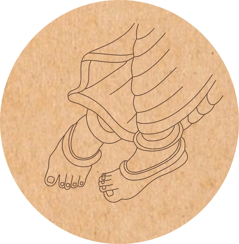 Pre-Marked Krishna dancing leg /Lippan base