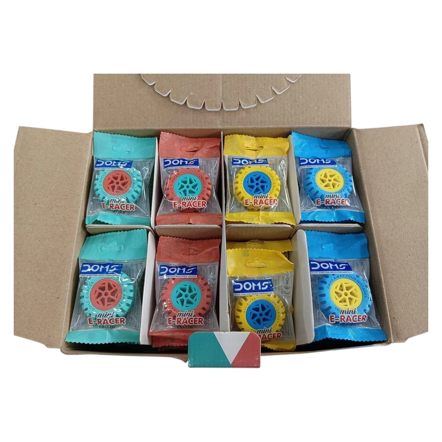 Doms Mini E-Racer Wheel Shape Erasers Pack of 40 Piece