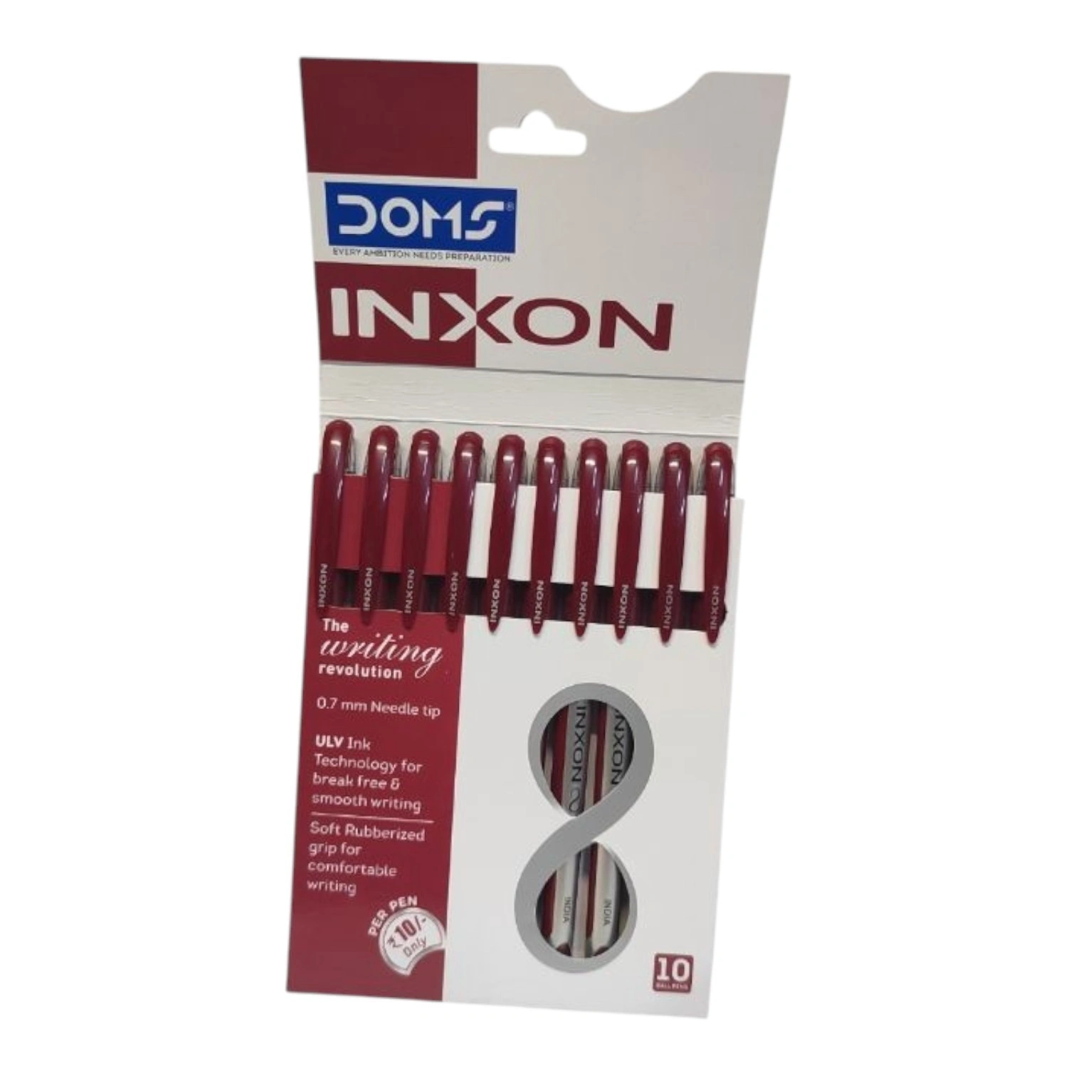 Doms Inxon Ball Pen Red Pack of 10 Piece