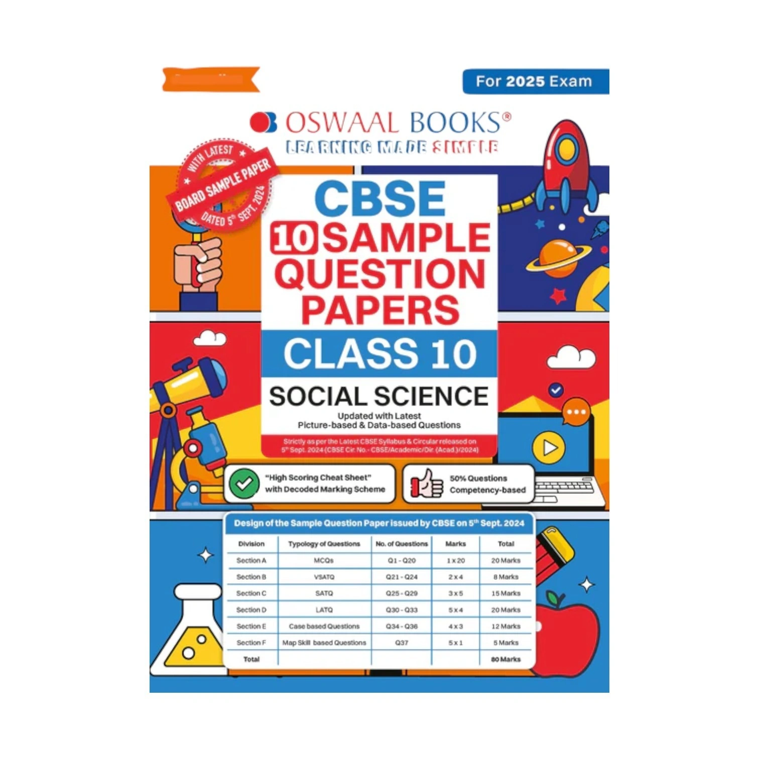 Oswaal CBSE 10 Sample Question Paper Class 10 Social Science for 2025 Exam