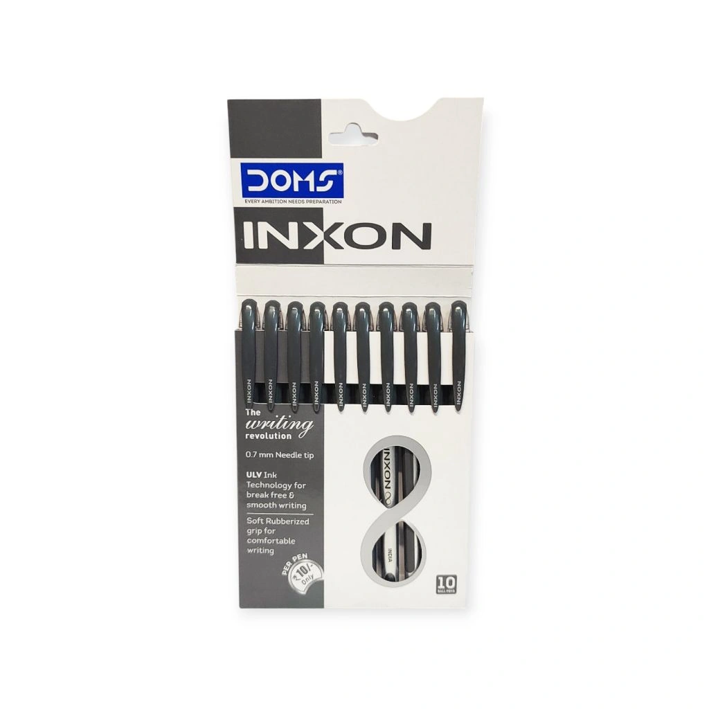 Doms Inxon Ball Pen Black Pack of 10 Piece