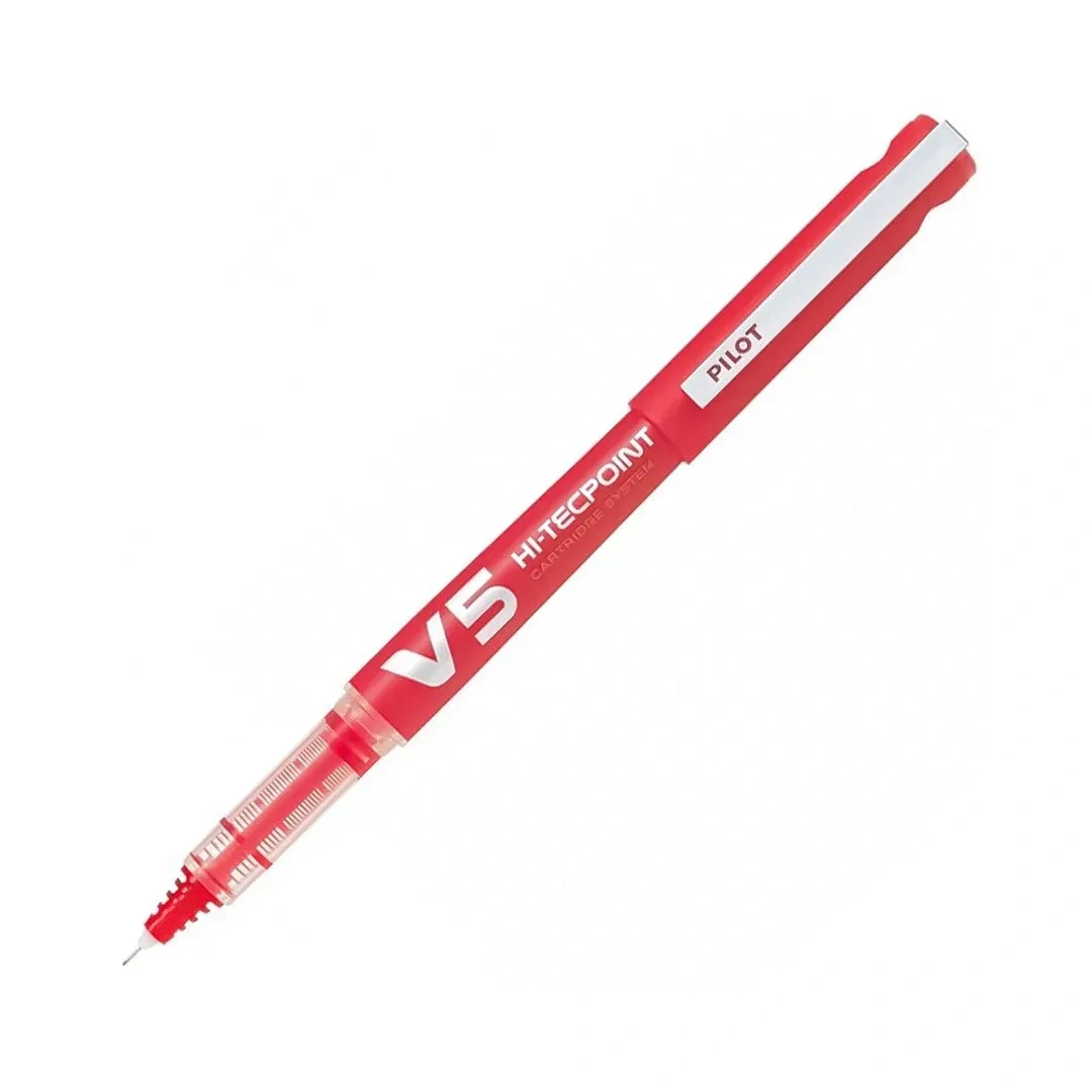 Pilot V5 Hi - Tecpoint Cartridge System Roller Ball Pen Red