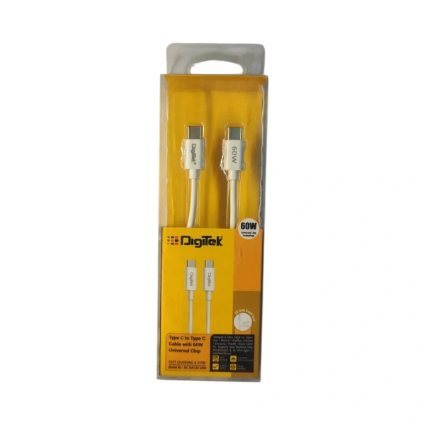 DigiTek Type C to Type C Cable with 60W Universal Chip 1 Meter