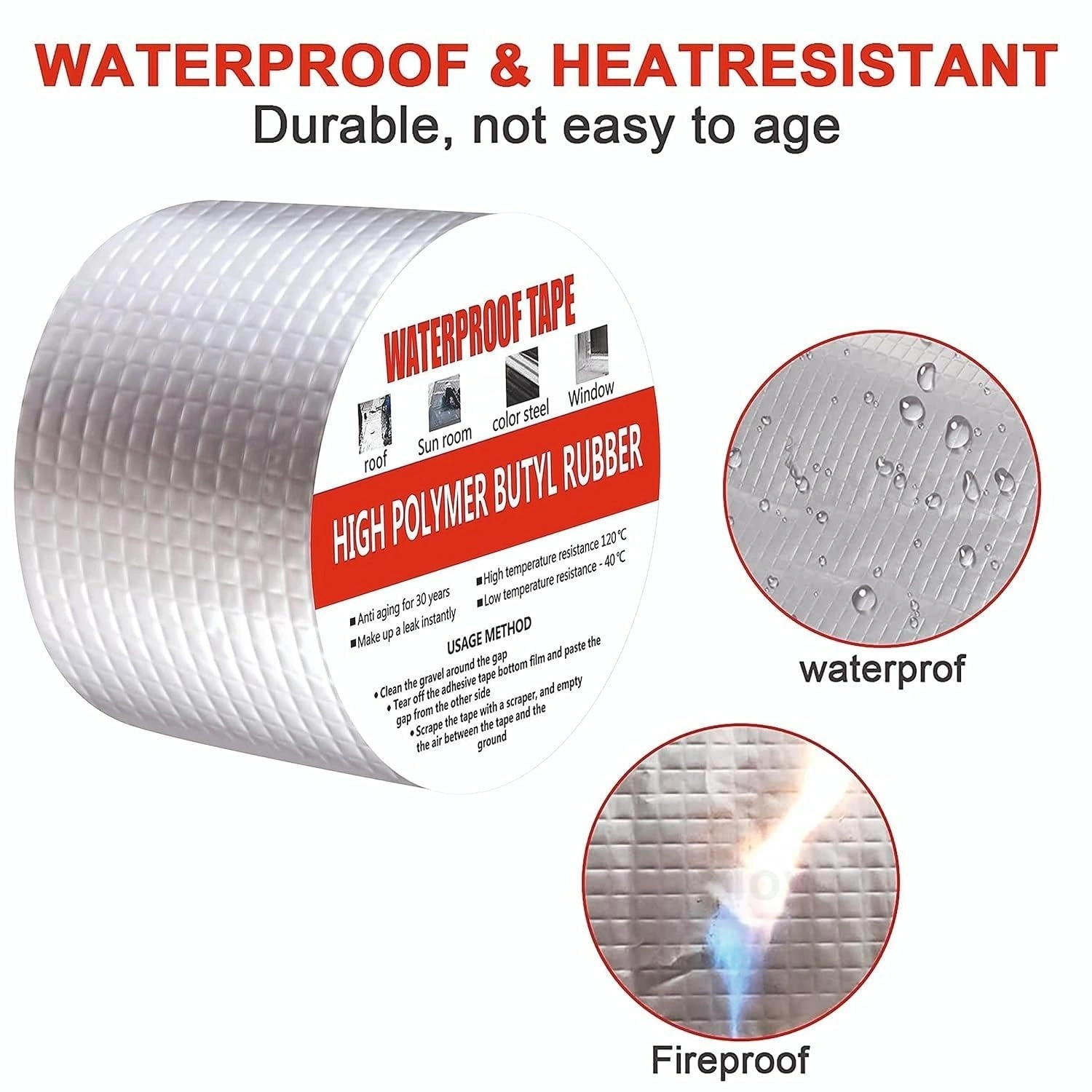 WATERPROOF TAP 4 INCH, Leakage Repair Waterproof Tape For Pipe Roof ...