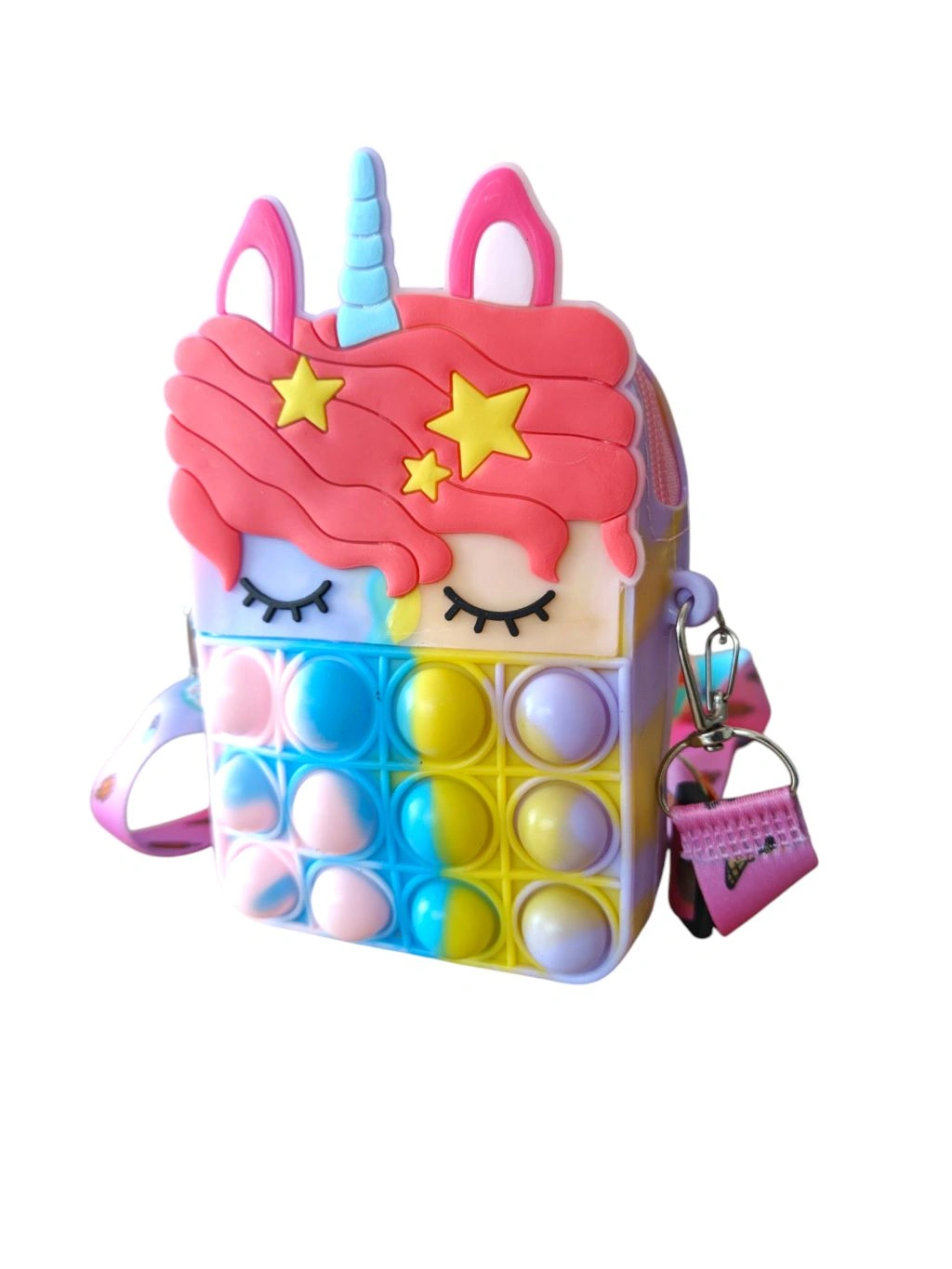 small popit colorful bag with belt for girls and womens