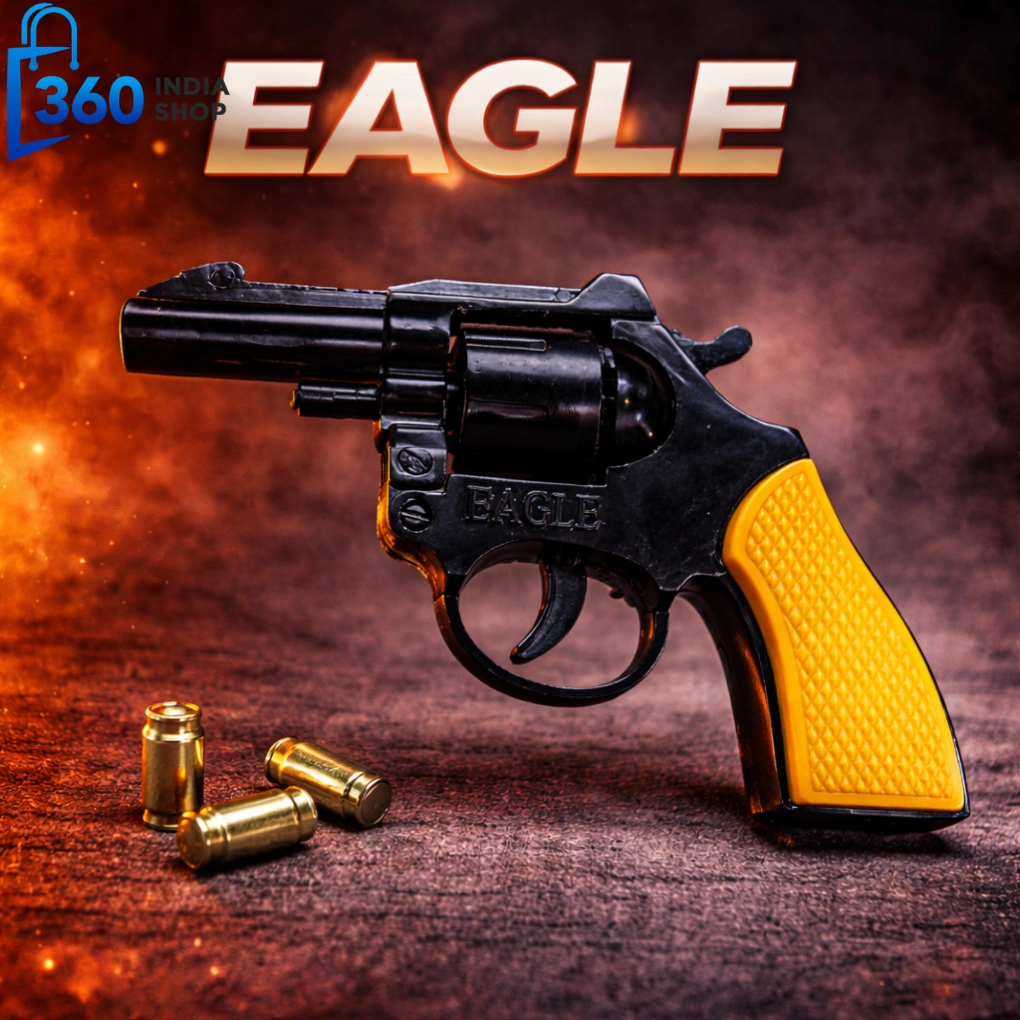 Eagle Ring Cap Revolver Pistol Toy Gun – Realistic Metal Finish Kids ...