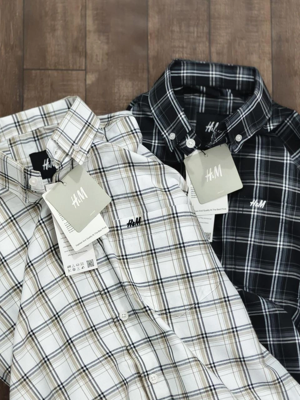 H M Shirt Regular fit Checkd Formal Shirt (Packed2)