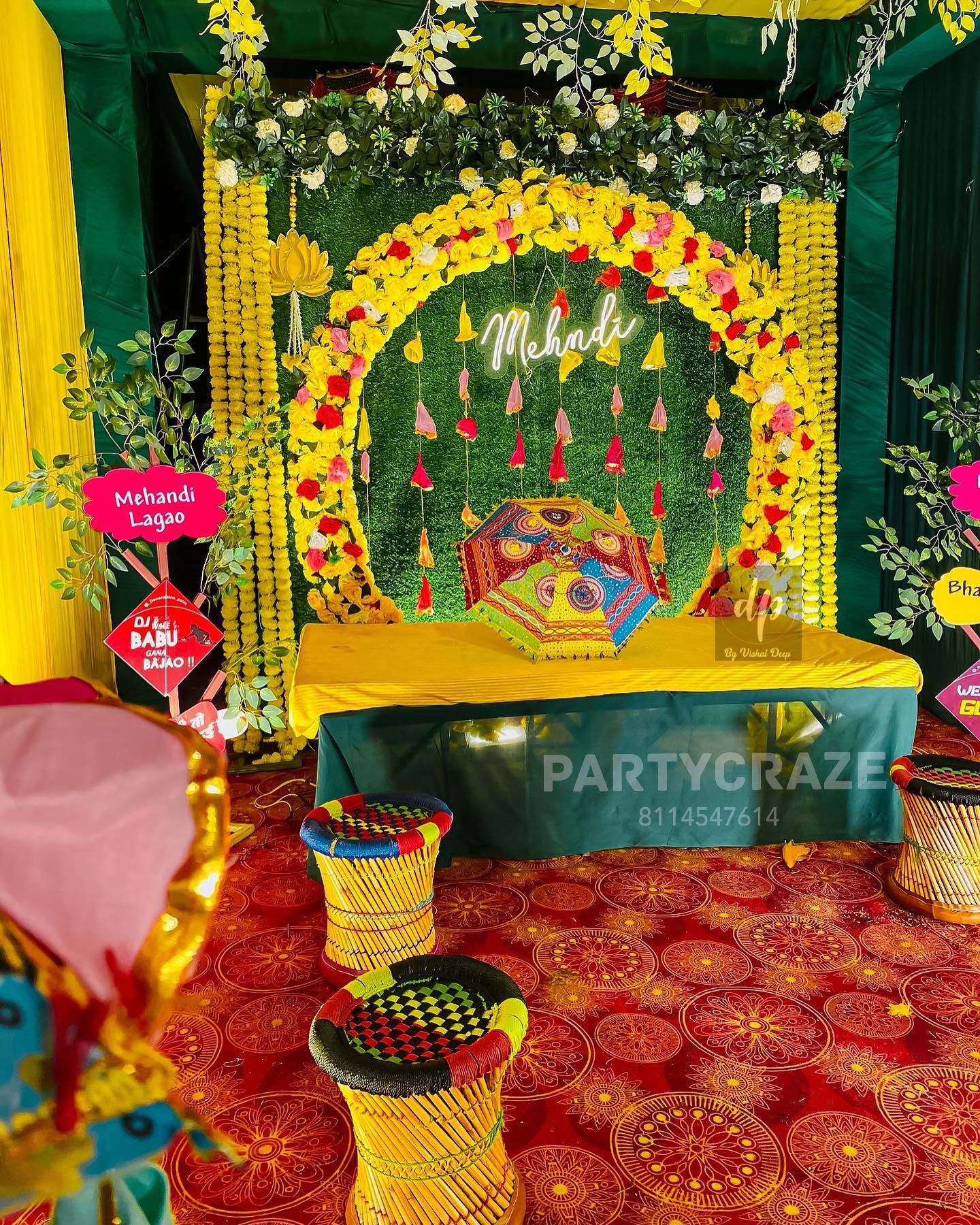 Haldi ceremony decoration store