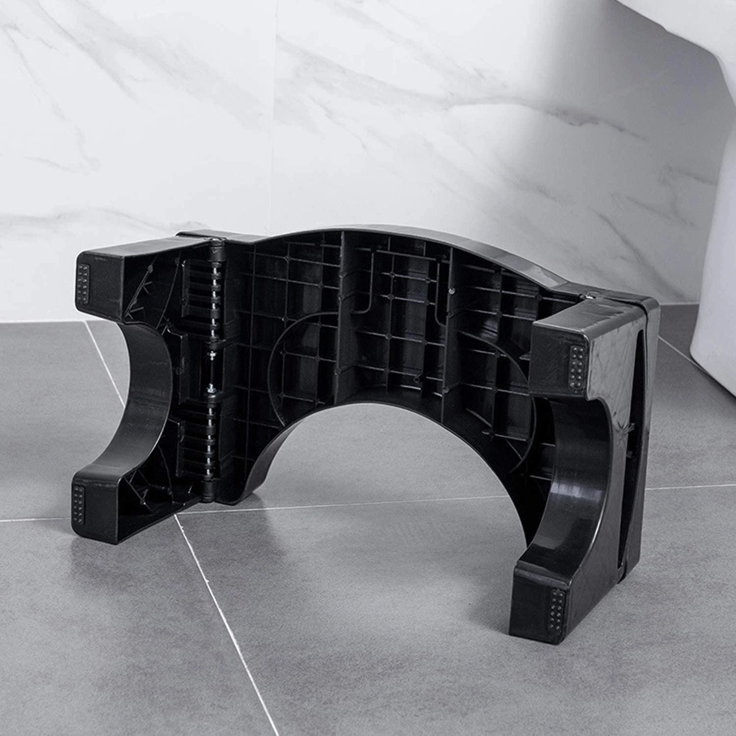 Plastic Non-Slip Folding Toilet Squat Stool - BLACK AND WHITE Color