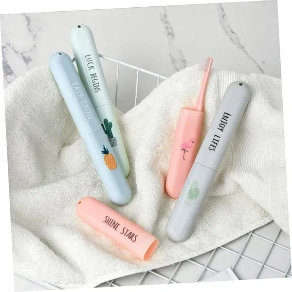 Printed Toothbrush Cover (Pack Of 3), Anti-Bacterial Plastic Toothbrush ...