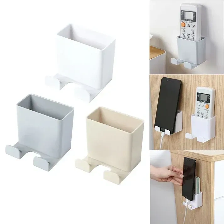 Wall Mountable Remote & Mobile Holder, Self-Adhesive Phone Charging ...