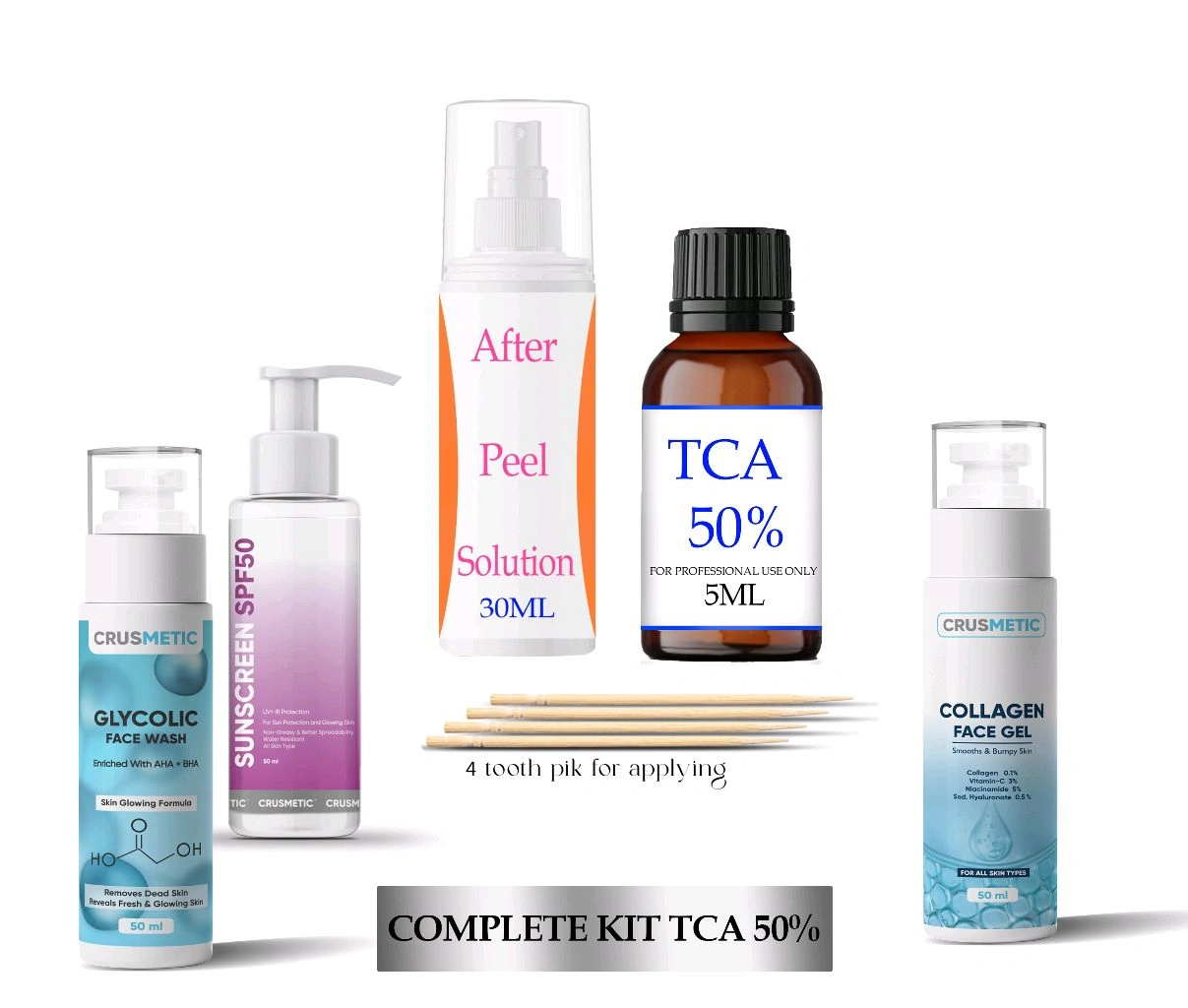 A Complete kit TCA CROSS 50% with Neutralizer & Glycolic With Kojic ...