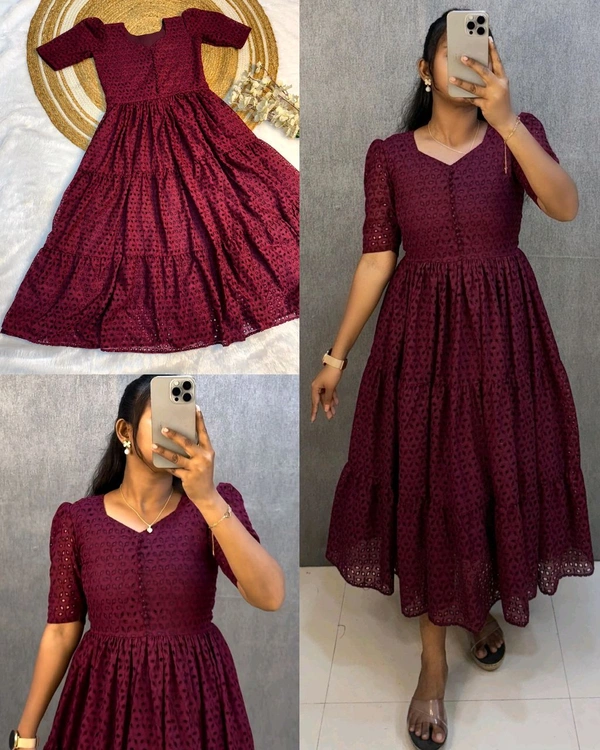 Hakoba 3 layer Gown With One Side Pocket