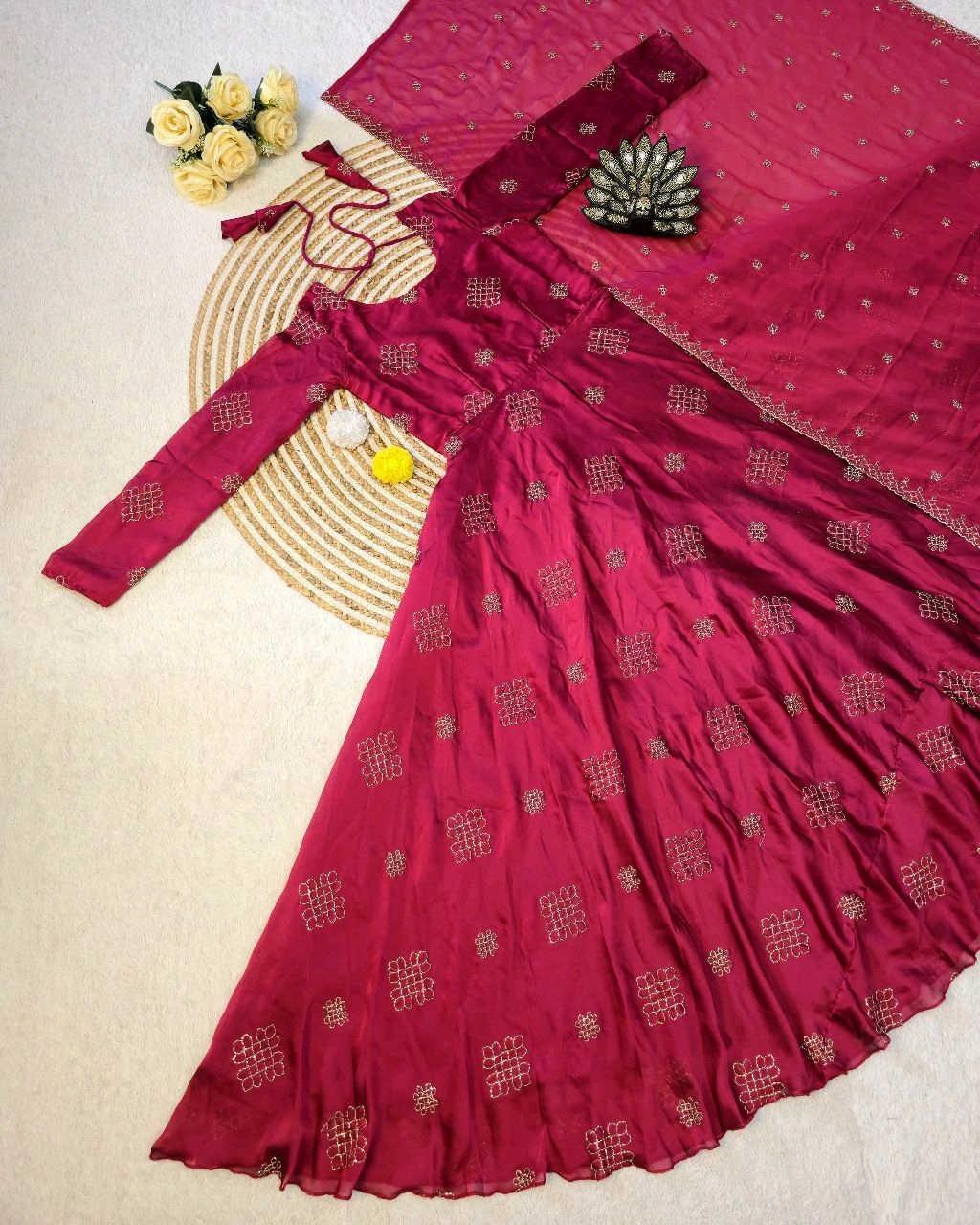Launching Most Trending Rangoli Silk. Eye-catching Beads Sequance Work ...