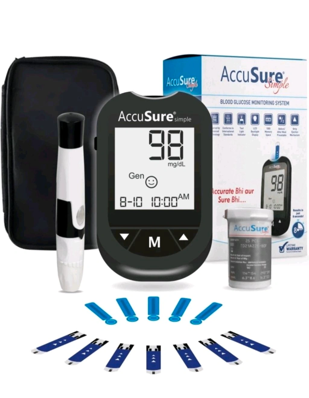 Accusure Simple Diabetes Machine with 25 strips free