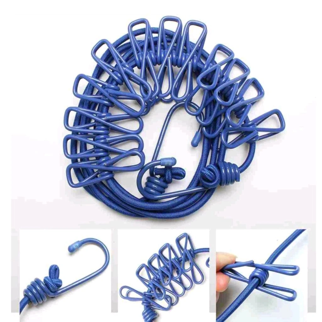 Premium Clothesline Rope With 12 Movable Clips MC019
