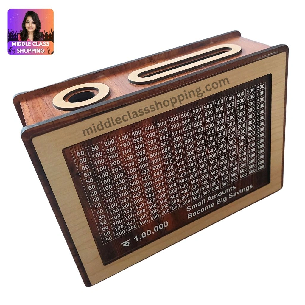 Big Sized High Quality Wooden 1 Lakh Money Saving Motivational Piggy ...