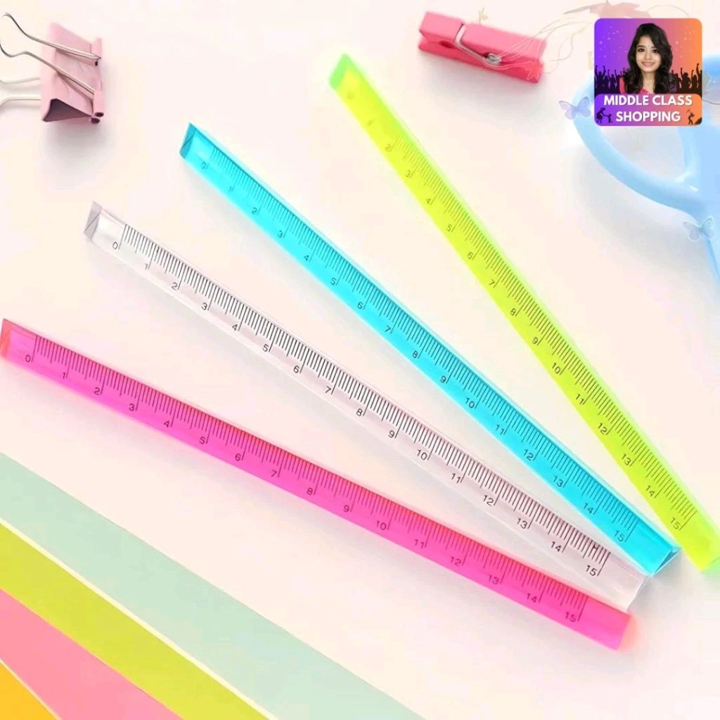 Cute Colorful 15cm Solid Crystal Triangle Pyramid Scale Ruler