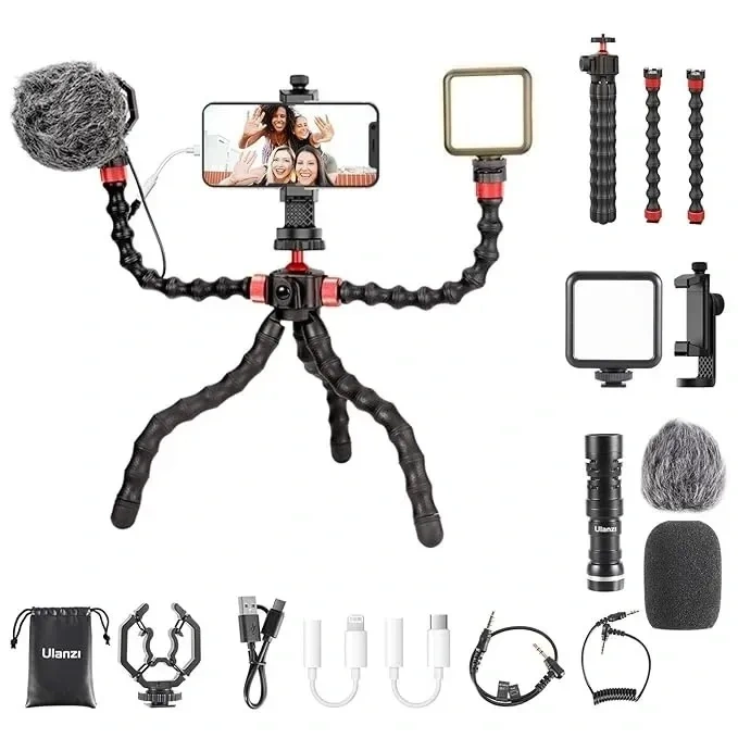 ULANZI Vlogging Kit, Smartphone Video Rig Kit with Flexible Tripod ...