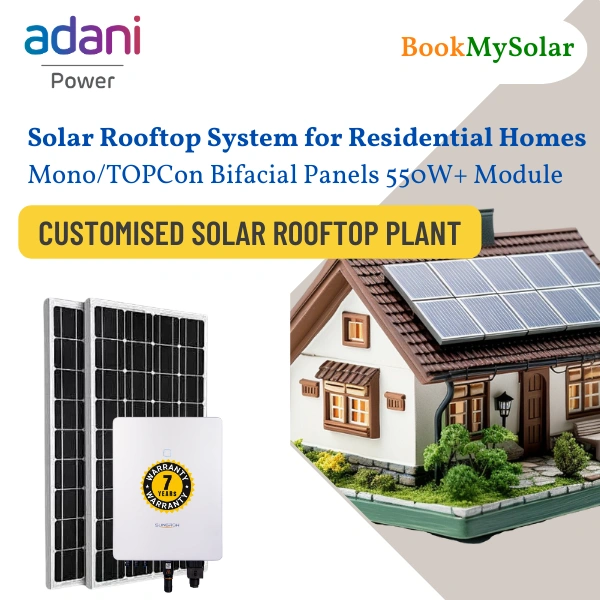 ADANI Solar: On-Grid DCR Mono- Bifacial Solar Rooftop System for home ...
