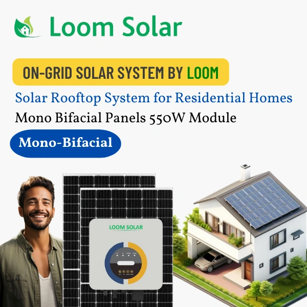 Loom Solar: On-Grid DCR Mono-Bifacial Solar Rooftop System for home ...