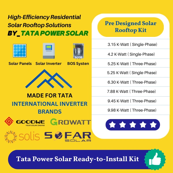 TATA Solar: On-Grid DCR Mono Bifacial Solar Rooftop System for home ...