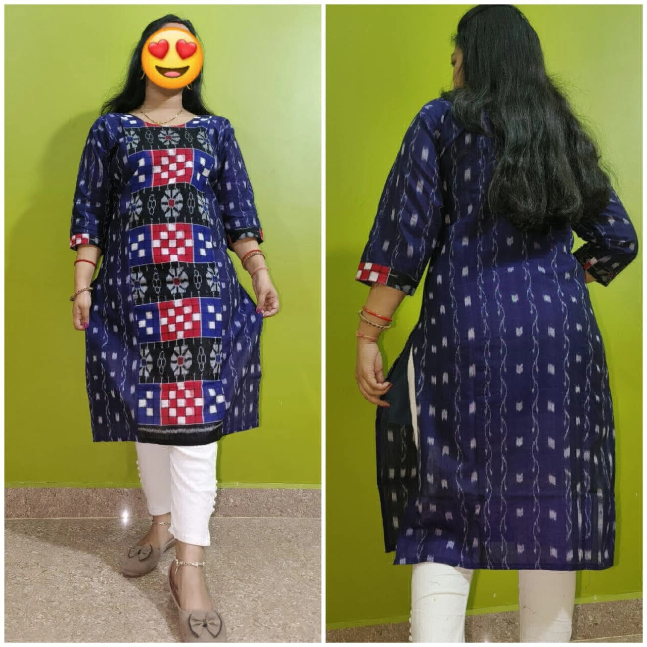 101753 Sambalpuri Handloom Cotton Stitching Kurti