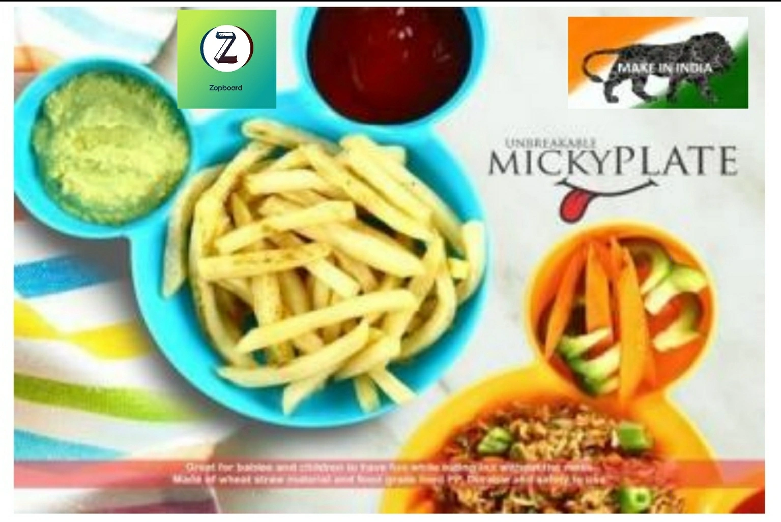 Unbreakable Mickey Mouse Plate, Children, Fruit Plate, Kids Cartoon ...