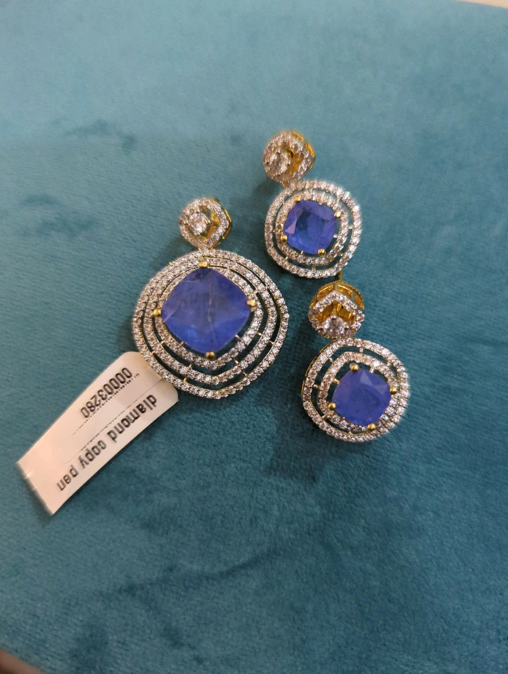 Diamond Copy Pendent With Eartoos