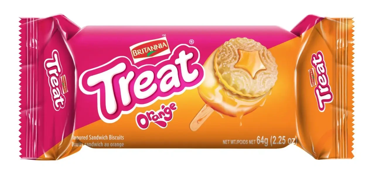 Britannia Treat Orange Cream Biscuits - 309 gm